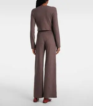 LESET Lauren Cropped Jersey Cardigan