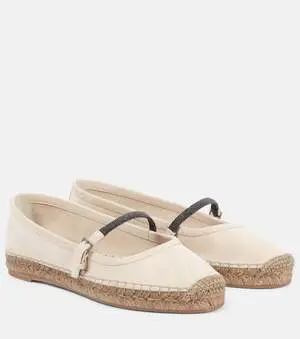 Brunello Cucinelli Monili Suede Espadrilles