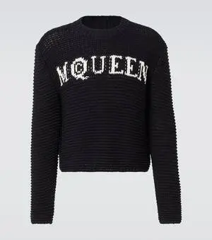 Alexander McQueen Logo Jacquard Cotton Sweater