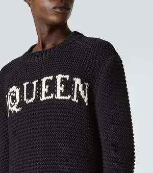 Alexander McQueen Logo Jacquard Cotton Sweater