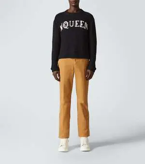 Alexander McQueen Logo Jacquard Cotton Sweater