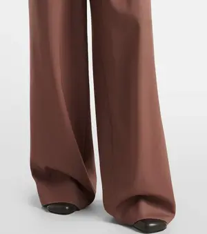 Dries Van Noten Belted Wool Gabardine Wide-leg Pants
