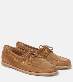 GIANVITO ROSSI Vandee Suede Boat Shoes - Brown