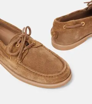 GIANVITO ROSSI Vandee Suede Boat Shoes - Brown