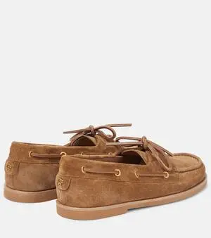 GIANVITO ROSSI Vandee Suede Boat Shoes - Brown