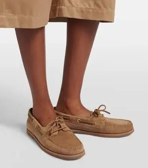 GIANVITO ROSSI Vandee Suede Boat Shoes - Brown