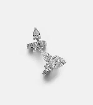 REPOSSI Serti Sur Vide 18kt White Gold Ear Climber With Diamonds - Silver