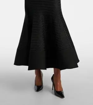 Carolina Herrera Off-shoulder Striped Maxi Dress