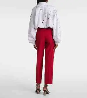Dries Van Noten Wool Slim Fit Trousers