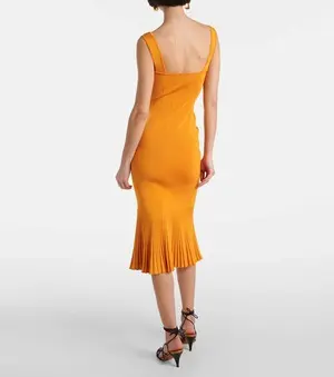 Galvan Atalanta Knitted Midi Dress - Orange