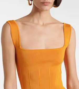 Galvan Atalanta Knitted Midi Dress - Orange