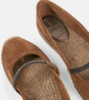 Brunello Cucinelli Monili Suede Espadrilles