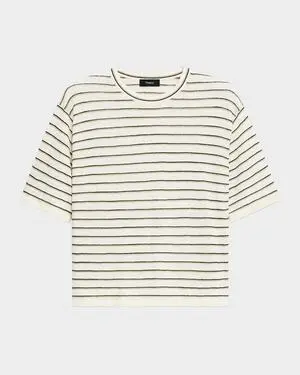 Theory Theory Stripe Knit Boyfriend Tee - Ltpchmtmlt