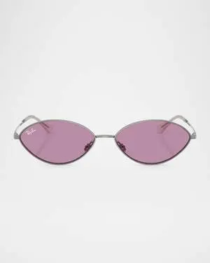Ray-ban Ray-Ban Oval Metal Sunglasses Gunmetal