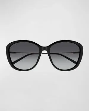 Chloé Gradient Round Sunglasses - Solid Black