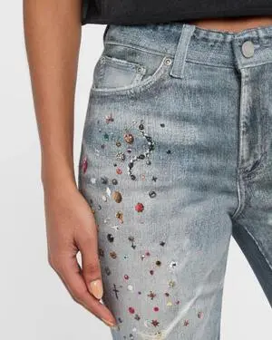 PURPLE BRAND Cyanine Jewel-print Skinny Jeans