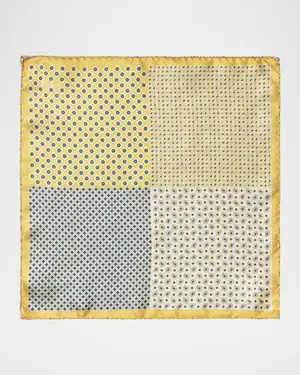 Eton Four-sided Silk Pocket Square Light Yellow