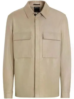 Zegna Oasi Lino Overshirt - Neutrals