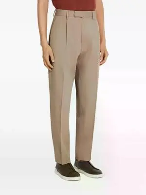 Zegna Cotton-wool Trousers - Neutrals