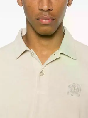 Stone Island Compass-motif Polo Shirt - Neutrals