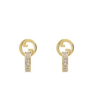 Gucci Blondie Interlocking G Crystal Earrings - Gold-toned Metal