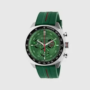 Gucci Interlocking 41mm Chronograph Watch - Green