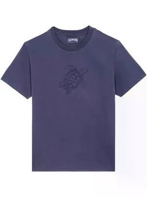 Vilebrequin Turtle-embroidered Cotton T-shirt - Blue