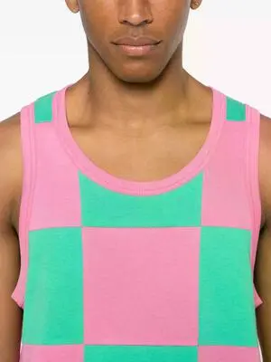 Comme Des Garçons Check-pattern Tank Top
