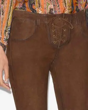Isabel Marant Vanel Laced Denim Pants - Brown