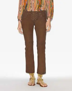 Isabel Marant Vanel Laced Denim Pants - Brown