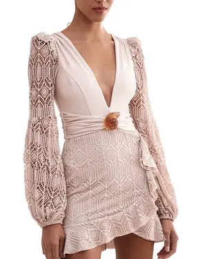 PatBO Seashell Long Sleeved Mini Dress