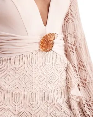 PatBO Seashell Long Sleeved Mini Dress