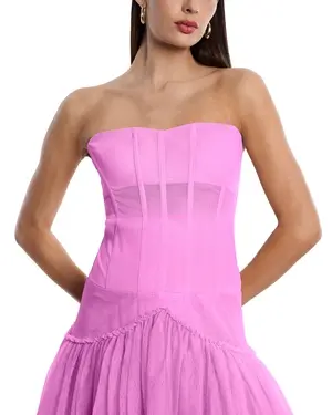Bcbgmaxazria Strapless Corset Gown - Pink