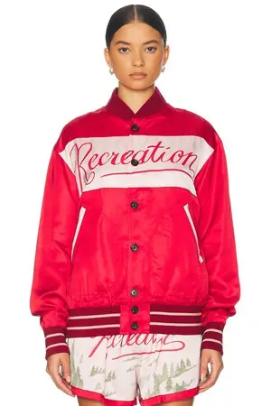 BODE Postcard Rally Jacket - Pink Multi