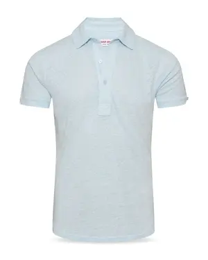 Orlebar Brown Sebastian Linen Polo Shirt - Spring Blue