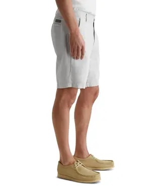 Ag The Wanderer Slim Fit Linen Shorts - Silver Fog