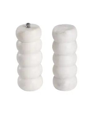 GAURI KOHLI Quinto Marble Salt & Pepper Set Large - White