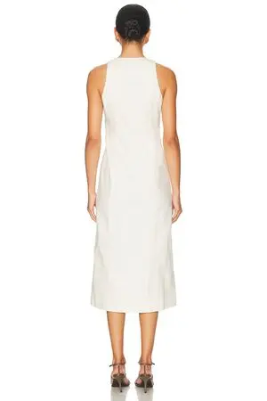 SIMONMILLER Zapata Linen Midi Dress - Gesso