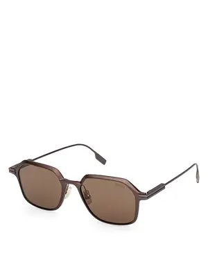 Zegna Geometric Sunglasses - Brown/brown