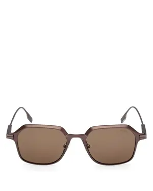 Zegna Geometric Sunglasses - Brown/brown