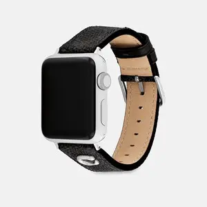 COACH Signature Canvas Apple Watch® Strap - Black
