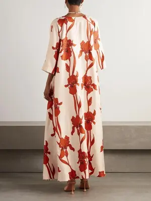 La DoubleJ Muumuu Floral-print Maxi Dress - Neutrals