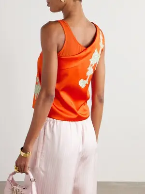 Versace Appliquéd Silk-satin Top