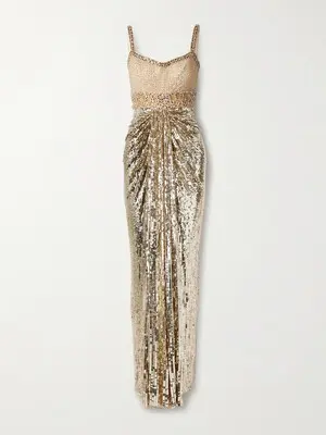 Jenny Packham Only You Embellished Tulle Gown - Gold