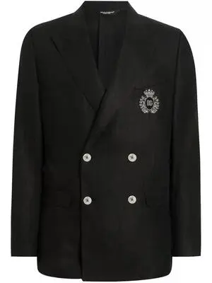 Dolce & Gabbana Monogram-badge Double-breasted Blazer