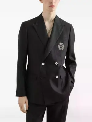 Dolce & Gabbana Monogram-badge Double-breasted Blazer