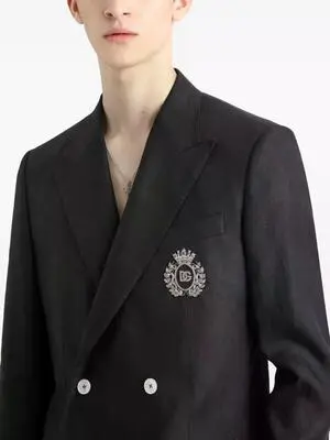 Dolce & Gabbana Monogram-badge Double-breasted Blazer