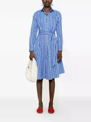Polo Ralph Lauren Striped Midi Shirt Dress - Blue
