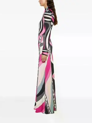 Emilio Pucci Onde-print Flared Hem Skirt - Black