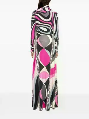 Emilio Pucci Onde-print Flared Hem Skirt - Black